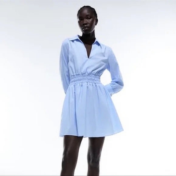 Zara | Dresses | Zara Mini Light Blue Dress | Poshmark